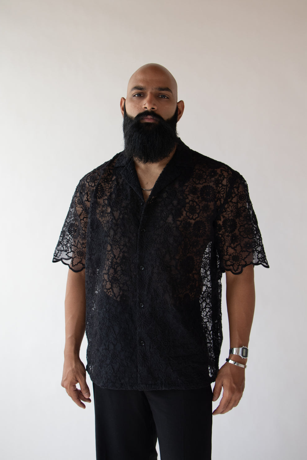 1 OF 10 THE EMBROIDERED CURTAIN SHIRT – SINS STUDIO